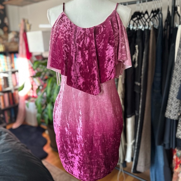 Charlotte Russe | Dresses | Deadstock Charlotte Russe Pink Velvet Mini ...